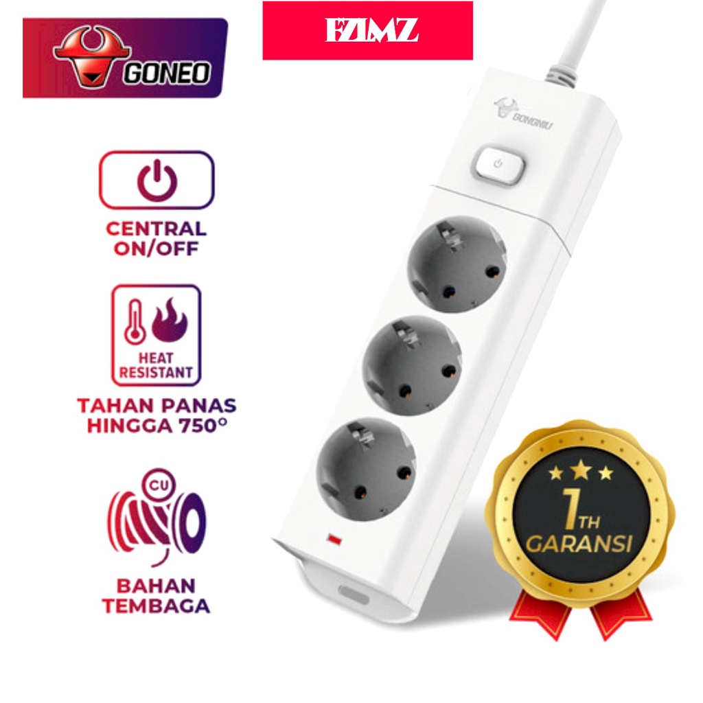Goneo 4 Hole Socket/Power Strip G1040 Plug With Cable (1.5m / 3m ...