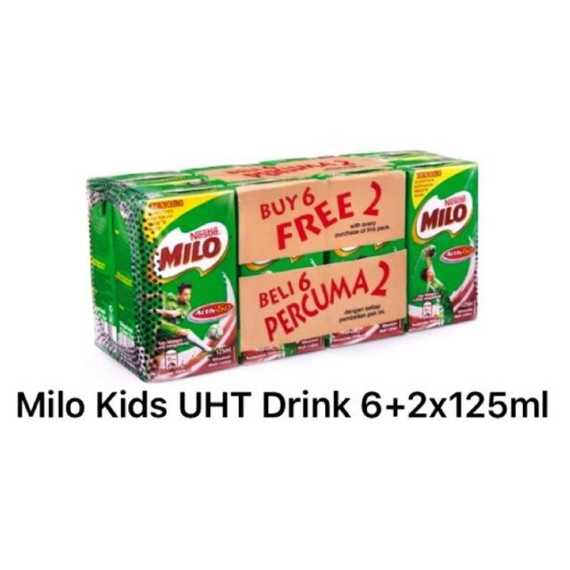 [TKM] Milo Kids UHT Drink (6+2 x 125ml) | Shopee Malaysia