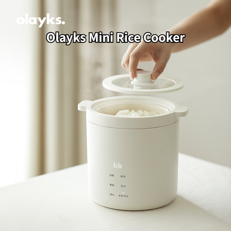 Olayks Small Rice Cooker 1.2L Mini Ceramic liner stew pot OLK-05-02 Multifunction cooking pot ...