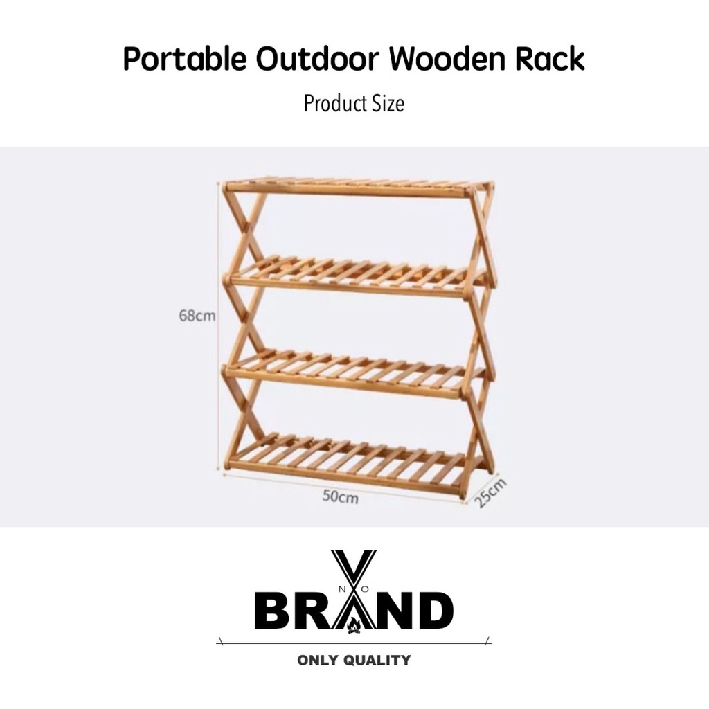 Multilayer Portable Outdoor / Indoor Wooden Rack | 户外露营折叠木架 | Rak Kayu ...