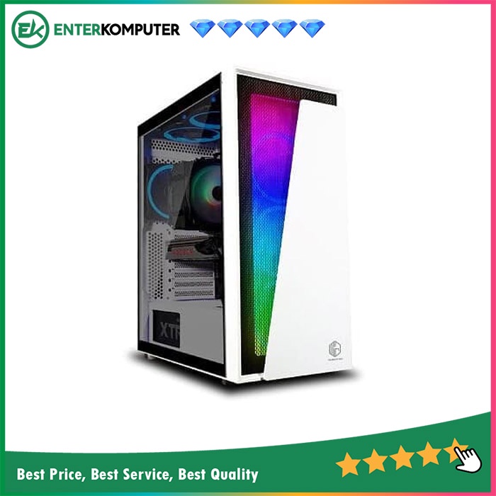 GAMING CUBE XAURES WHITE - ATX - LEFT SIDE TEMPERED GLASS - PSU COVER ...