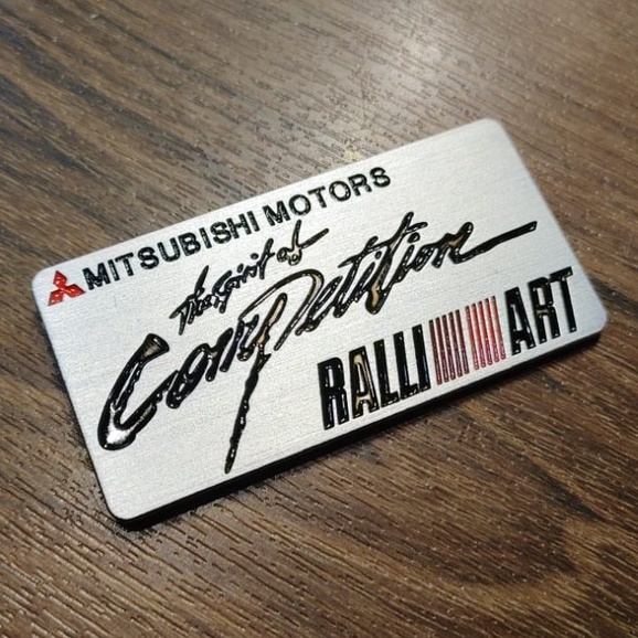 Mitsubishi Ralliart The Spirit Of Competition Steel Plate Emblem Badge ...