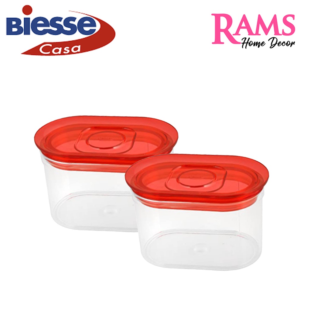 Biesse Casa 2 Pcs Set 750ML Oval Airtight Canister with Silicone / Food ...