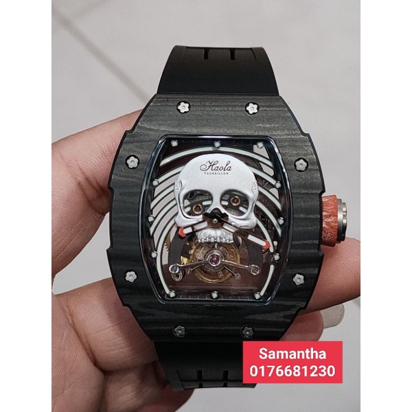 HAOFA SKELETON TOURBILLON WATCHES CARBON FIBER BEZEL 1903-G | Shopee ...