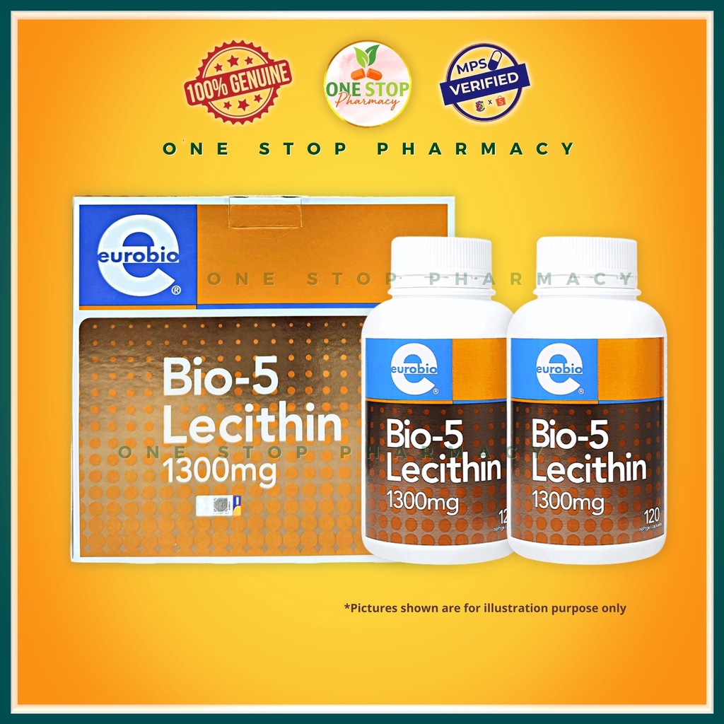 EUROBIO BIO-5 LECITHIN 1300mg (120's x 2 Softgel Capsules) | Shopee ...