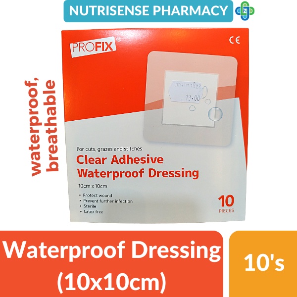 PROFIX CLEAR ADHESIVE WATERPROOF DRESSING 10cm x 10cm - 10's | Shopee ...