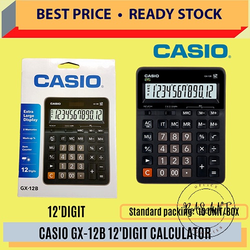 [12 Digits / Casio Calculator / Calculator GX 12B / Office Calculator] CASIO CALCULATOR GX-12B ...