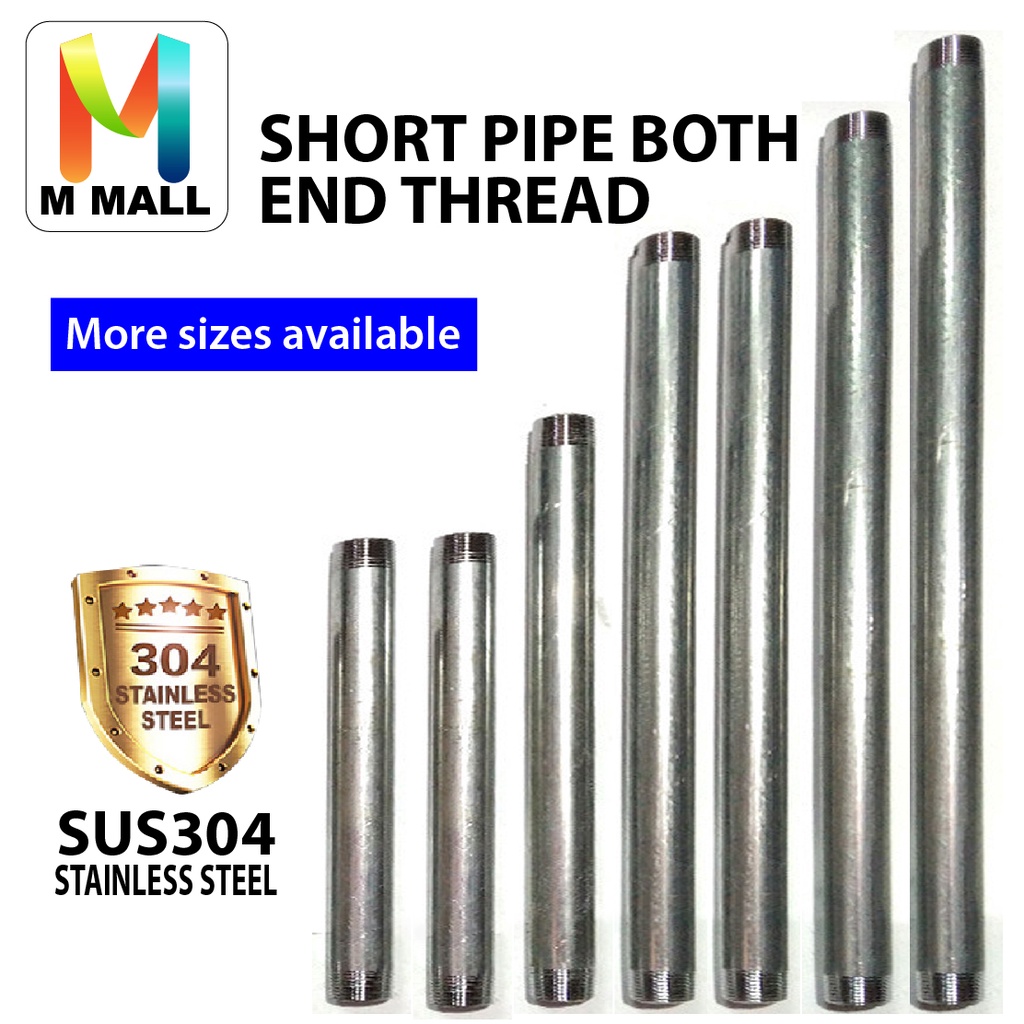 M MALL STAINLESS STEEL SUS304 15MM 20MM SHORT LONG PIPES BOTH END ...