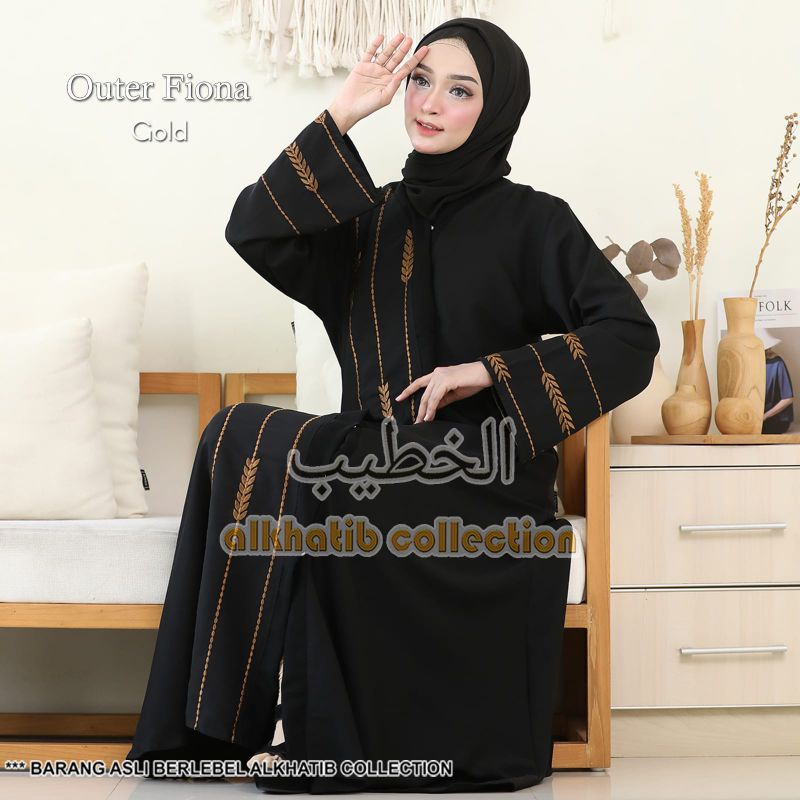 Abaya FIONA ORI FURSAN 2 IN 1 CAN BE A OUTER EMBROIDERED FRONT AND BACK ...