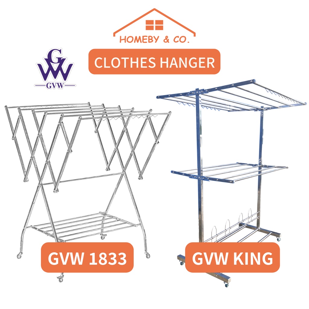 HOMEBY Stainless Steel Clothes Hanger Clothing Drying Rack Extendable ...