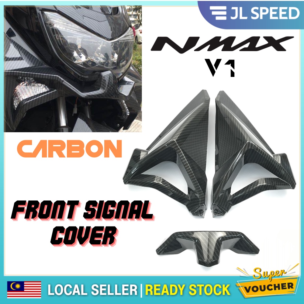 YAMAHA NMAX N MAX 155 V1 FRONT SIGNAL SIDE COVER SIGNAL DEPAN (CARBON ...