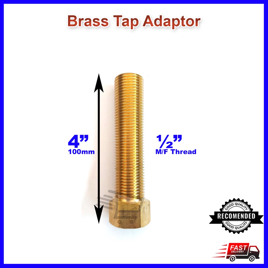 Brass Tap Adaptor 100mm 4" Pillar Tap Extend (Thick Quality 100gram ...