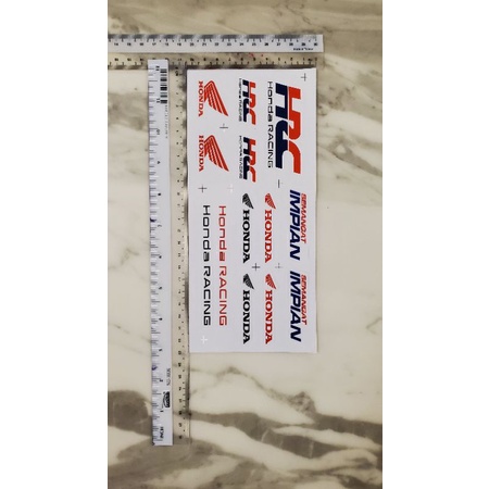HRC Honda Racing Sticker Set - 13 in 1 - Waterproof - Clear Background ...