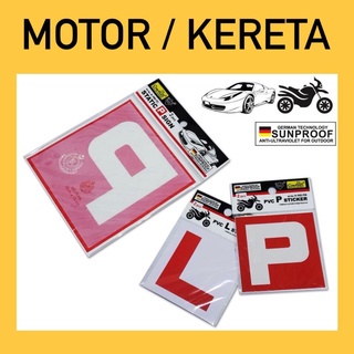 CAR KERETA Motosikal Motorcycle Motor Motorbike L Lesen Sticker P Lesen ...
