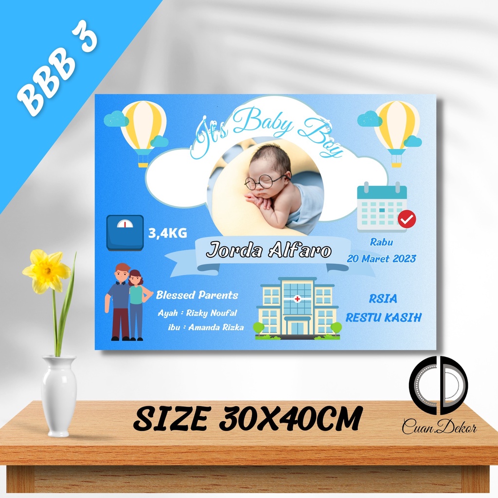Print Photo Frame Bio Data Baby Boy Size 30X40 CUSTOM | Shopee Malaysia