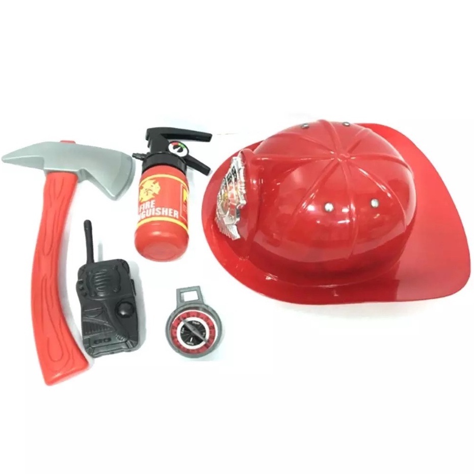 Fireman Helmet Set Toys Pretend Play Occupation Role Cosplay Fire ...