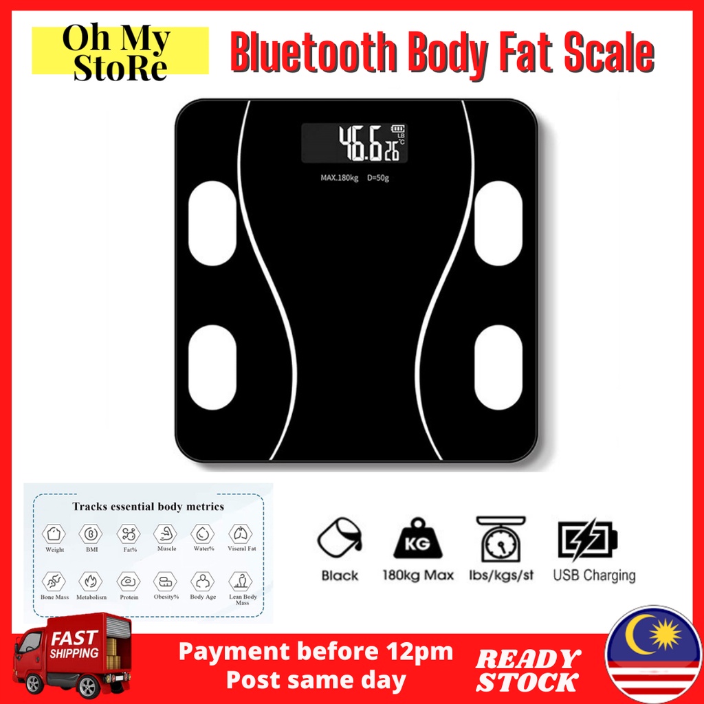 Smart Fat Scale Penimbang 12 in1 Function Bluetooth Smart Weight Scale ...