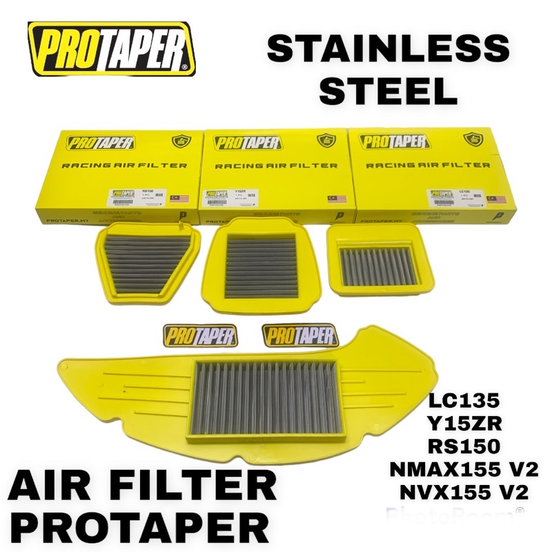 PROTAPER RACING AIR FILTER STAINLESS STEEL LC/Y15/NVX V1/V2/NMAX V2 ...