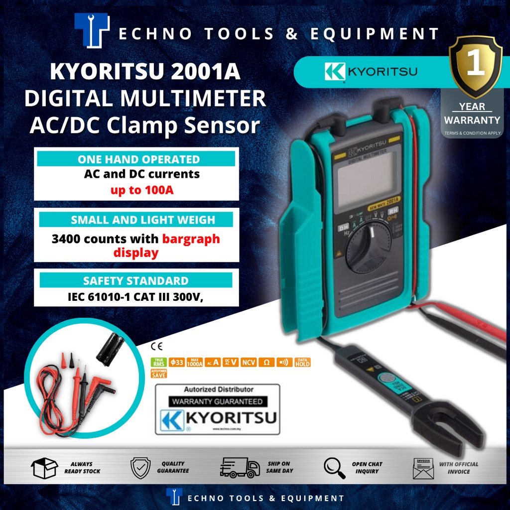 KYORITSU Digital Multimeter with AC/DC Clamp Sensor 2001A | Shopee Malaysia