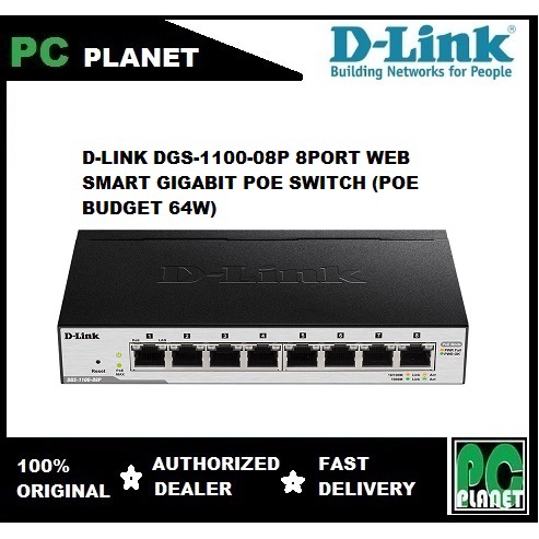 D-Link DGS-1100-08P 8-Port Gigabit PoE Smart Managed Switch | Shopee ...