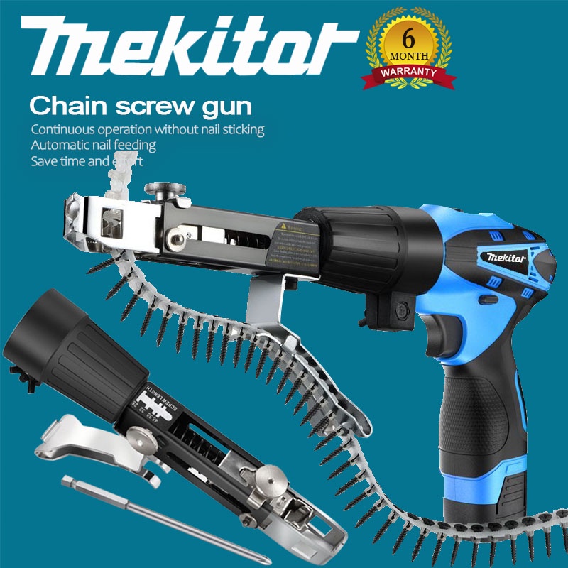 Mekitor screw gun cordless Automatic chain screw gun drywall screw gun ...