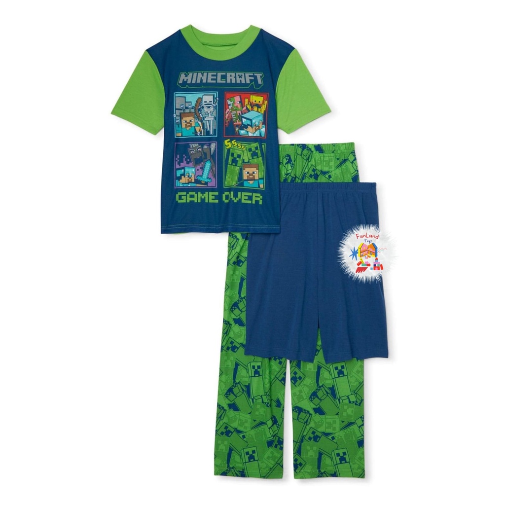 Minecraft Game Over Pajama Set 3pc | Shopee Malaysia
