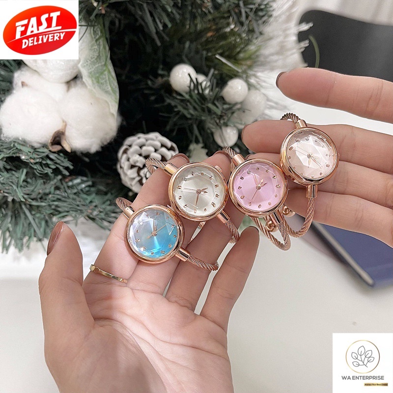 (Ready Stock) 2023 Korean crystals style small cute watch Korean simple ...
