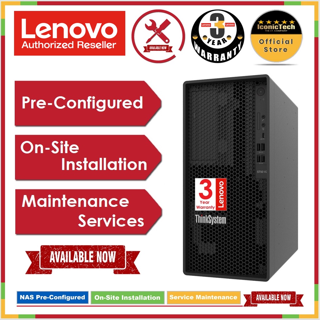 Lenovo THINKSYSTEM ST50 V2 XEON E-2324G (By:Lenovo VPN: 7D8JA00WAP SKU ...
