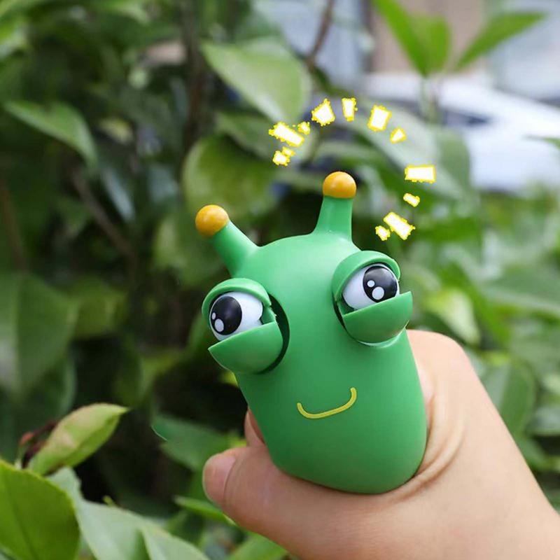 Grass Worm Pinch Toy Squishy Toy Green Eye Popping Worm Squeeze Toy ...
