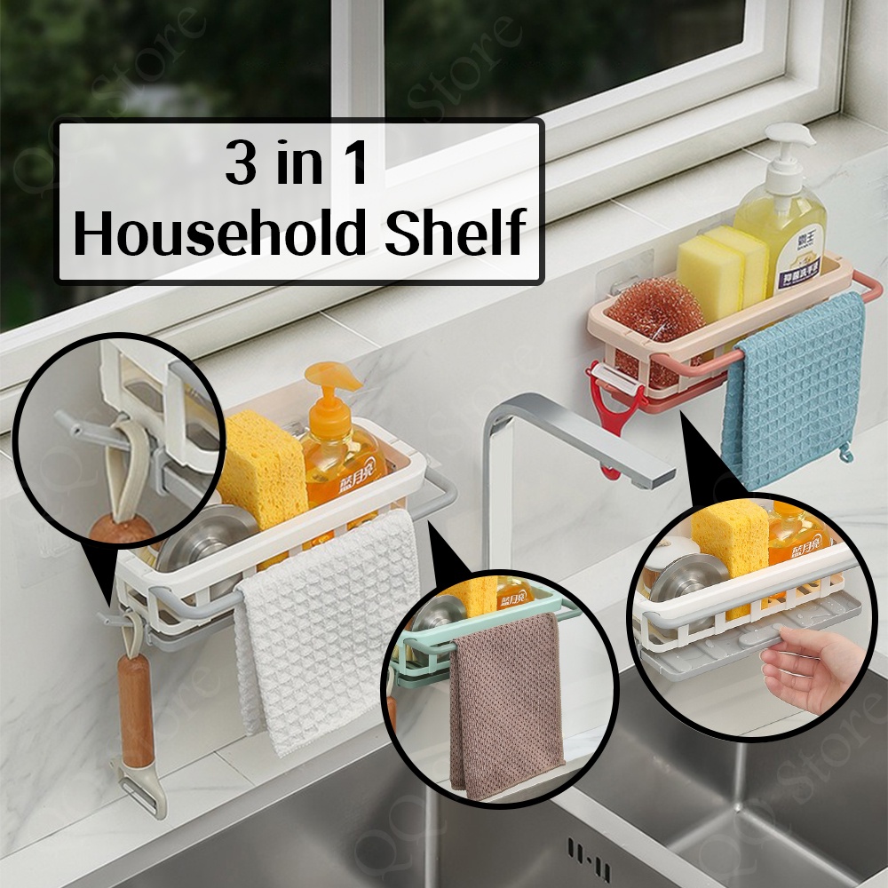 Multifunction Kitchen Sink Storage Drainer Shelf Holder Drain Basket ...
