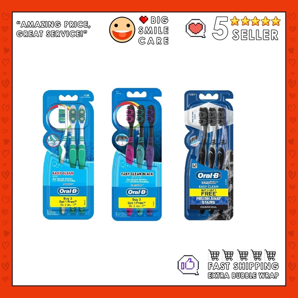 ORAL-B Easy Clean Toothbrush Value Pack B2F1 | Shopee Malaysia