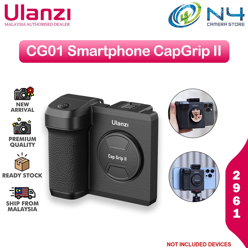 ULANZI CapGrip II New Wireless Bluetooth Smartphone Selfie Handle Grip ...