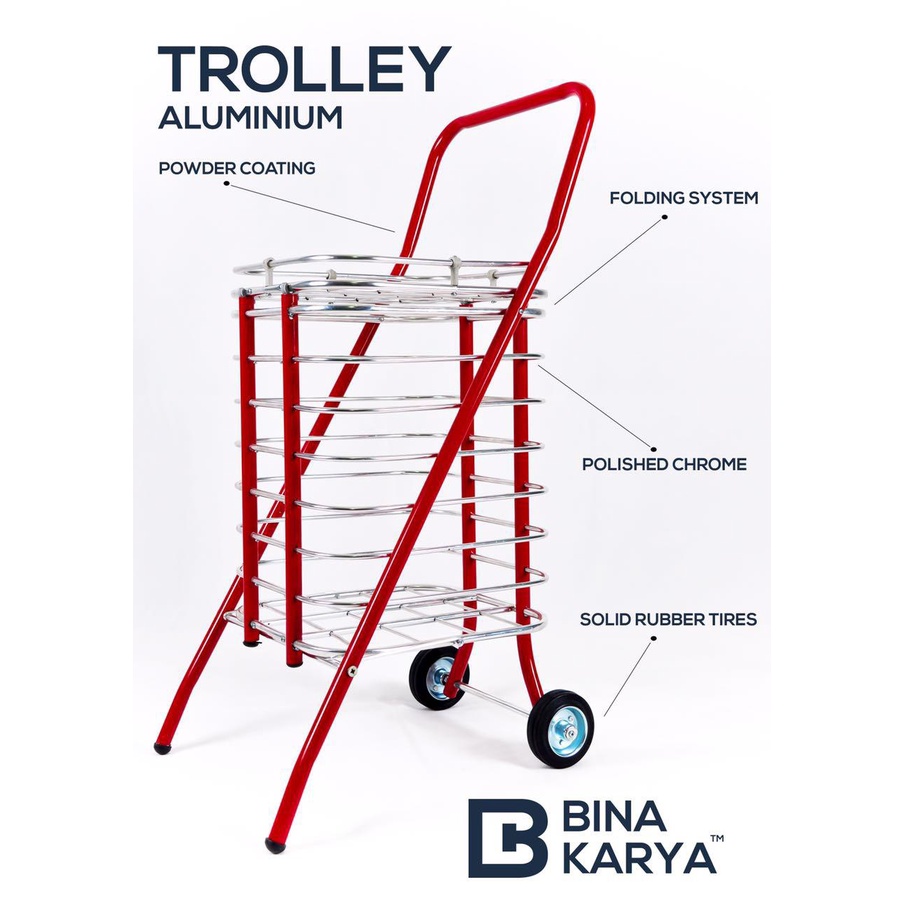 Aluminum Trolley - Shopping Trolley - Storage Trolley | Shopee Malaysia