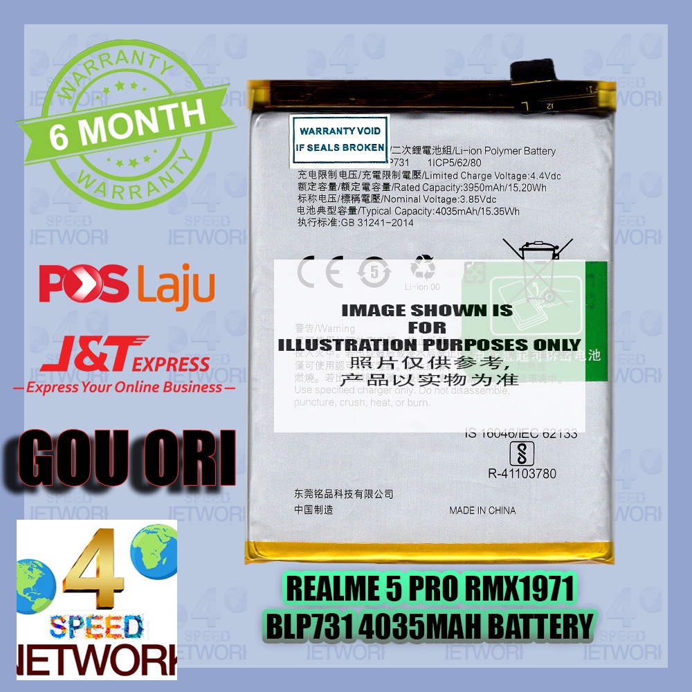 ORIGINAL REALME 5 Pro RMX1971 BLP731 REAL X2 XT RMX1992 RMX1993 RMX1991 ...