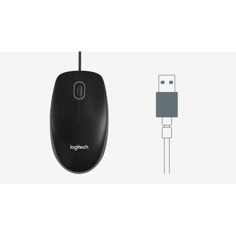 Logitech USB Optical Mouse [B100] | Shopee Malaysia