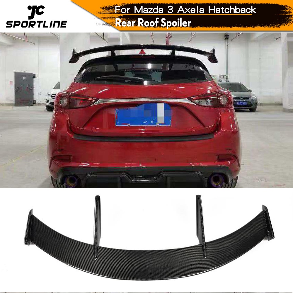 Carbon Fiber / FRP Rear Roof Spoiler Window Lip Wing For Mazda 3 Axela ...