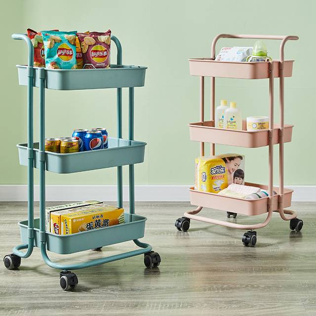 Multifunction 3 Layer Trolley with Handle & Lockable Waterproof Kitchen ...