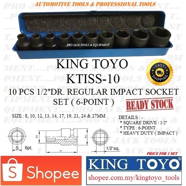 KTISS-10 ~ 2025 Clearance Sale ~ Original KING TOYO 10pcs 1/2"Dr ...