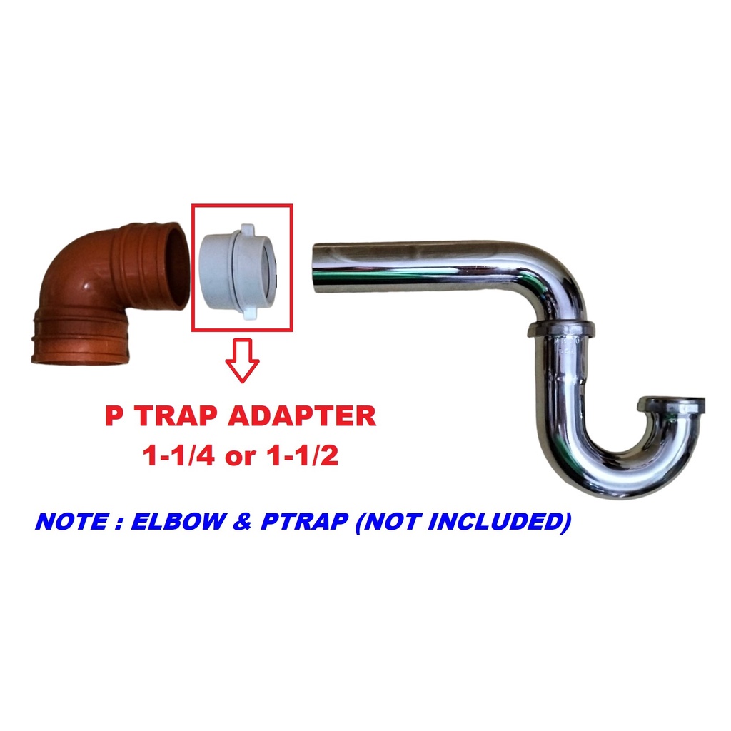WHITE P-TRAP ADAPTER TYPE 1-1/4 or 1-1/2 p trap / ptrap | Shopee Malaysia