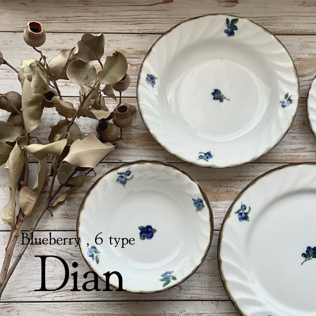 Made In Japan > Dian Blueberry Retro Ceramic Plate Bowl Dinner Dessert ...