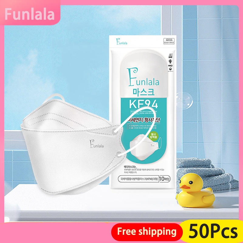 Funlala KF94 Korean 50Pcs Face Mask Non-woven Protection Filter KF94 ...
