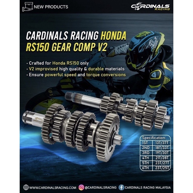 Cardinals Racing HONDA RS150 / RSX 150 GEAR COMP GEARBOX GEAR BOX KIT ...