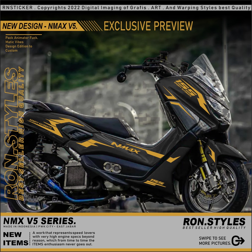 MERAH PUTIH HITAM V5 CUTTING STRIPING NMAX VARIATIONS 2016-2019 LATEST ...