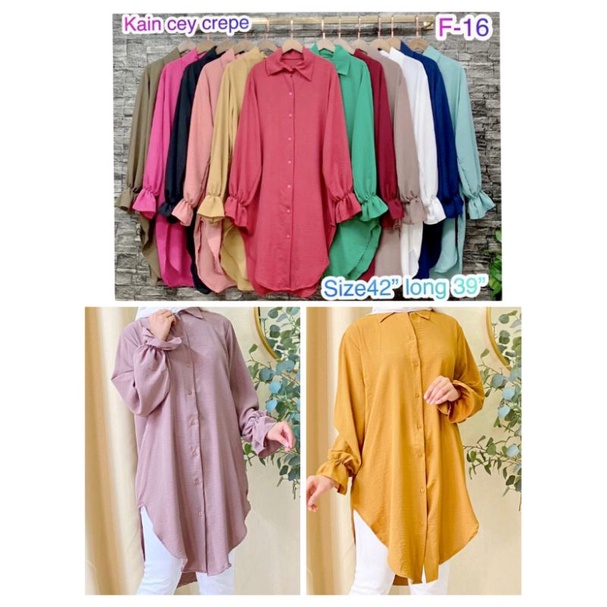 KEMEJA TANGAN ROPOL FREE SIZE | Shopee Malaysia