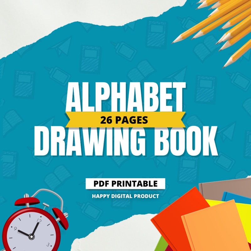 Alphabet Drawing Book Printable 26 pages | Shopee Malaysia