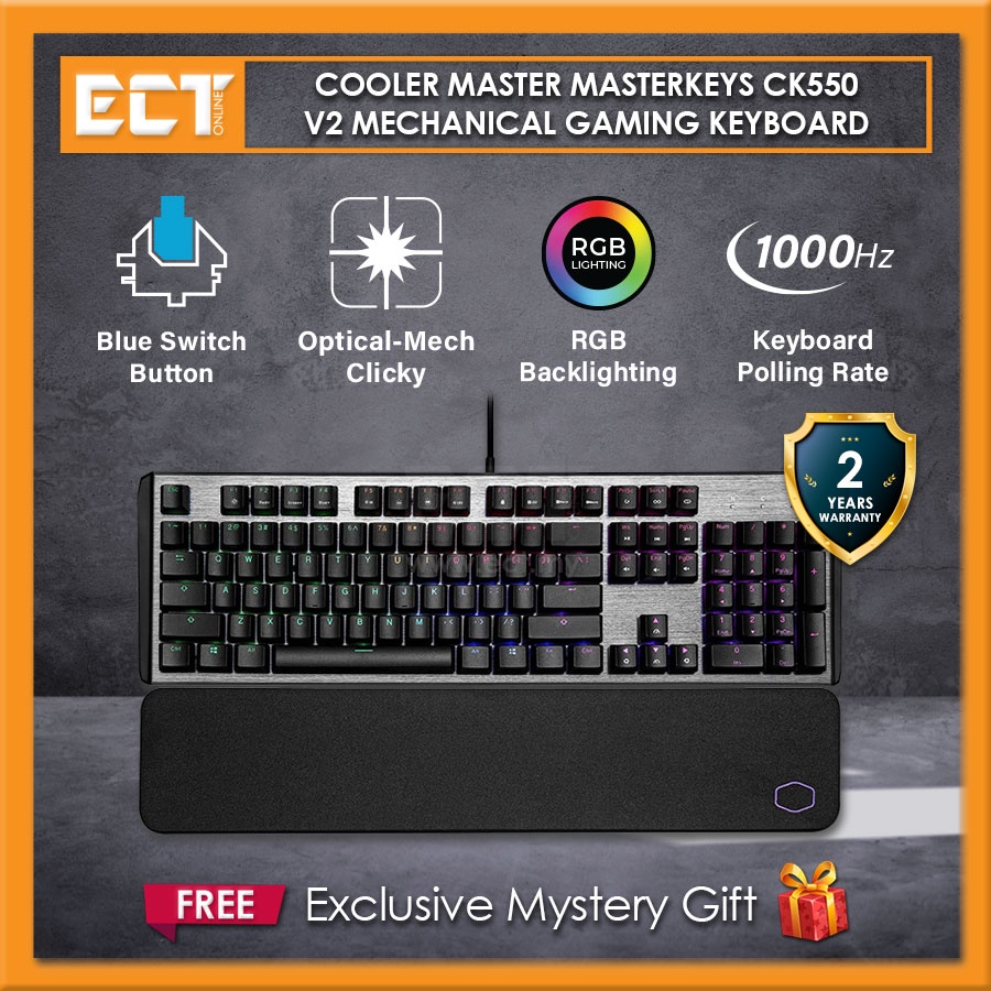 Cooler Master Masterkeys CK550 V2 Mechanical Gaming Keyboard - Blue ...