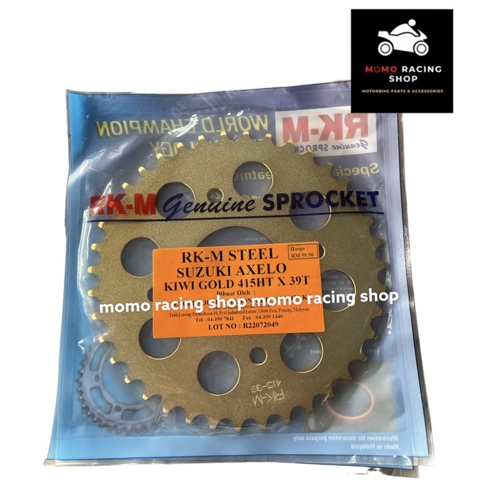 RKM Suzuki Axelo Raider150 R150 FI 415HT Gold Rear Sprocket READY STOCK ...