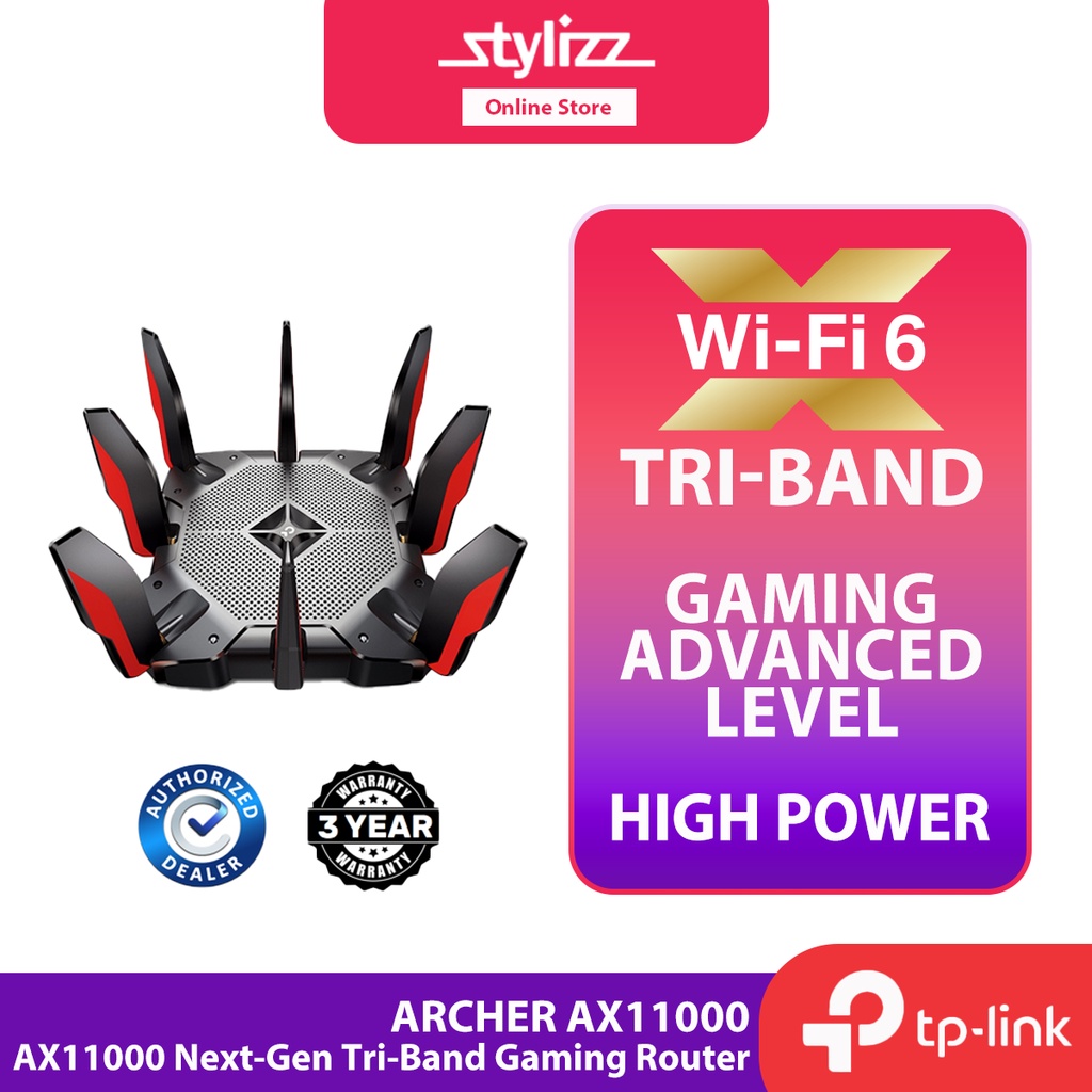 TP-LINK Archer AX11000 Wi-Fi6 Tri-Band Wireless Gigabit Gaming WiFi ...