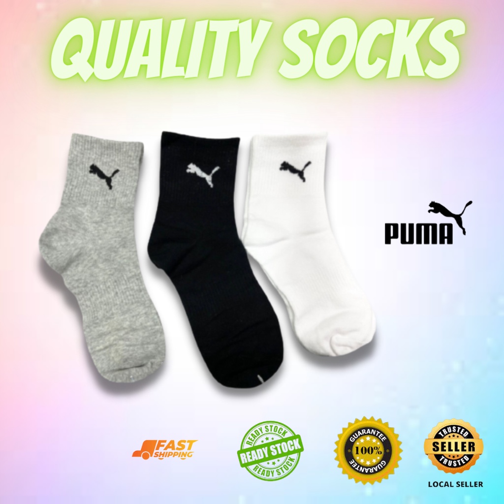 Sarung Kaki Jenama Lelaki Wanita Puma Men Black Casual Branded Socks ...