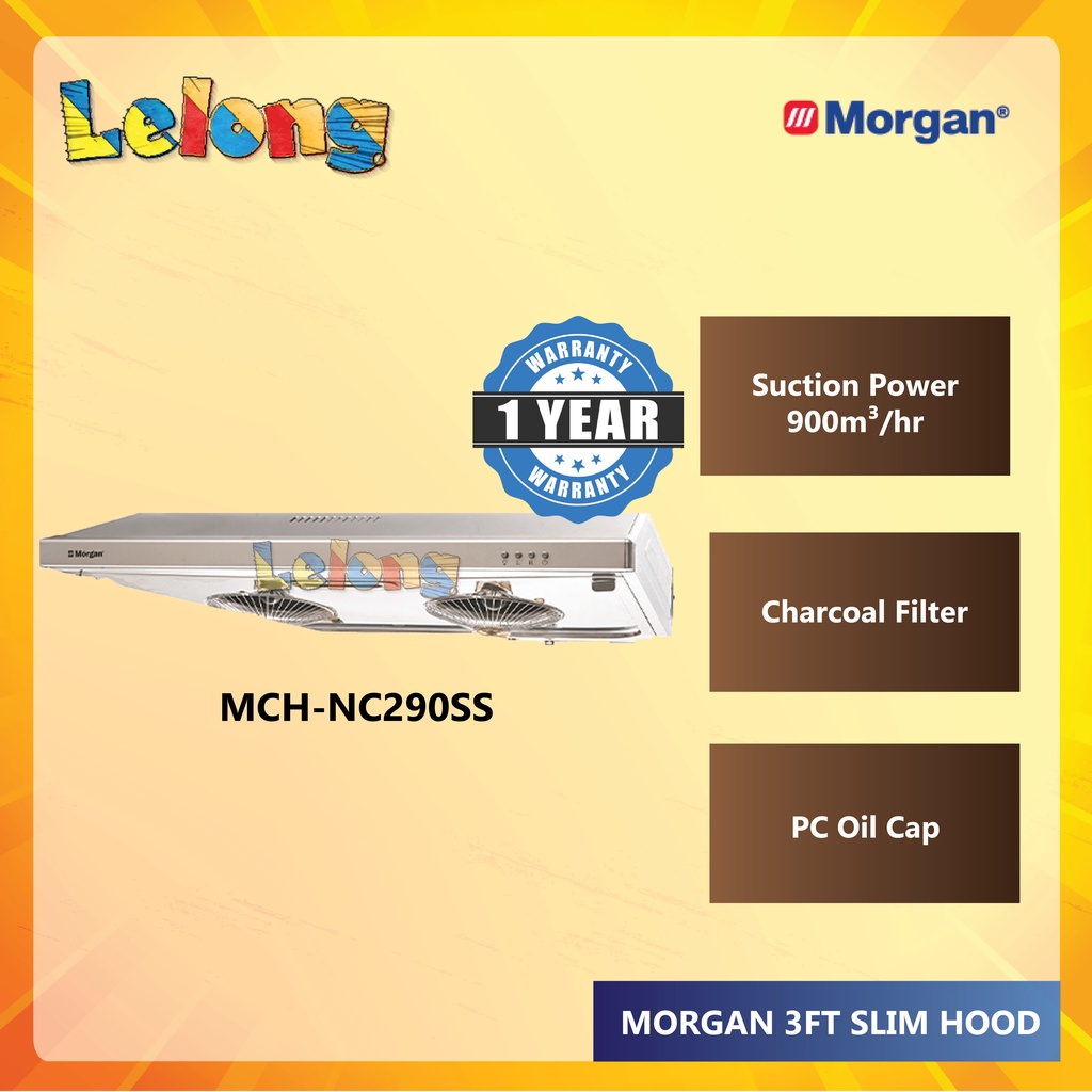MORGAN 3FT SLIM HOOD (STAINLESS STEEL) MCH-NC290SS MCHNC290SS | Shopee ...